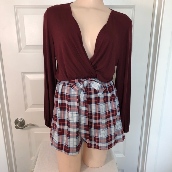 2 Hearts | Pants & Jumpsuits | 2 Hearts Burgundymaroon Romper B75 ...